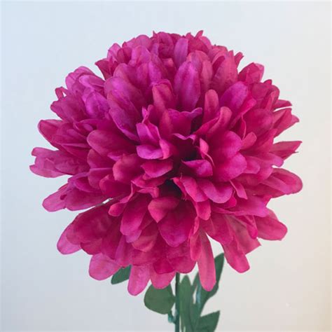 Pompom Chrysanthemum Dark Pink 80cm Artificial Flowers