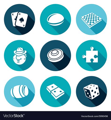 Board Games Icons Set Royalty Free Vector Image