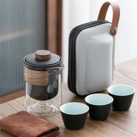 Customised Portable Ceramic And Glass Tea Set With Logo Print Malaysia