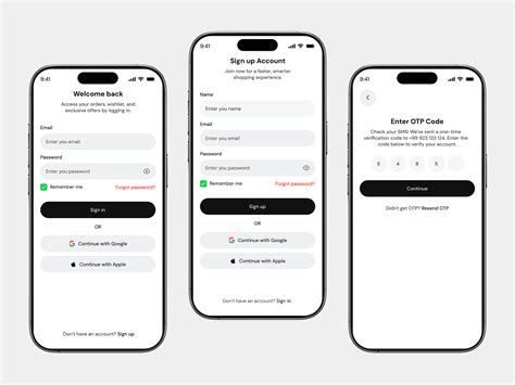 Mobile App Authentication Ui Login Signup And Password Reset By