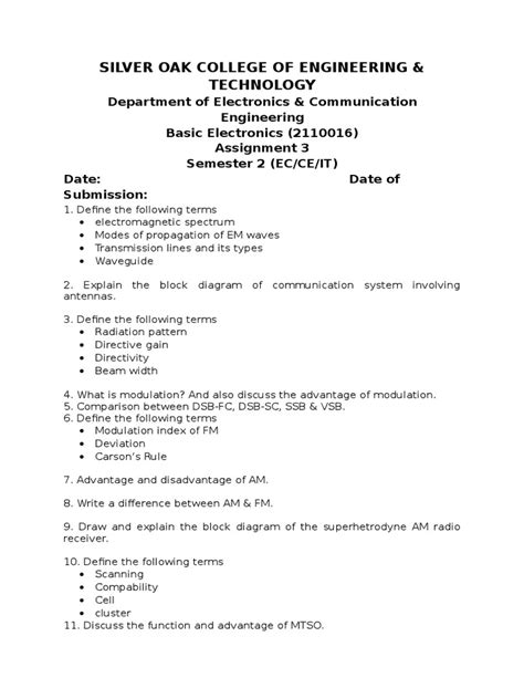 Basic Electronics Assignment Guide Pdf
