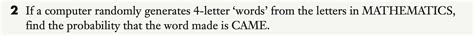 Solved 2 If A Computer Randomly Generates 4 Letter Words