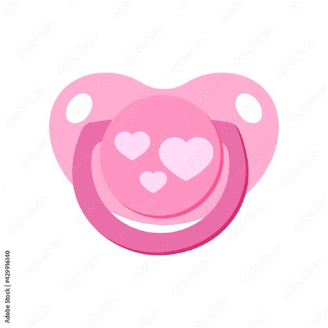 A Clipart Image Of A Pink Pacifier With Hearts On It Free Clipart