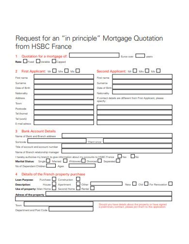 Free 6 Mortgage Quote Request Samples In Pdf