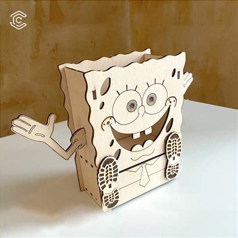 Spongebob Stationery Stand Laser Cutting File Creatorally