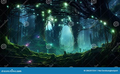 Bioluminescent Pathways Stock Illustrations 101 Bioluminescent