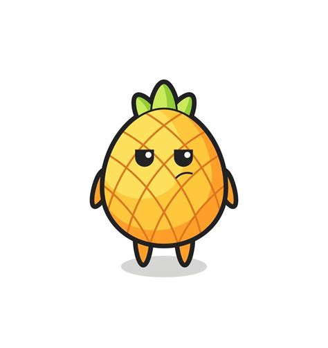 Cute Pineapple Character With Suspicious Expression 3545550 Vector Art