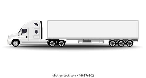 Tractor Trailer Side View Lkw Mit Offenen Anhängertüren Seiten Und
