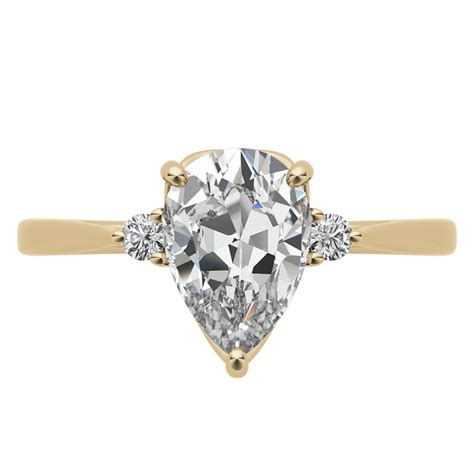 Pear Three Stone Cathedral Engagement Ring Enr140 Pear