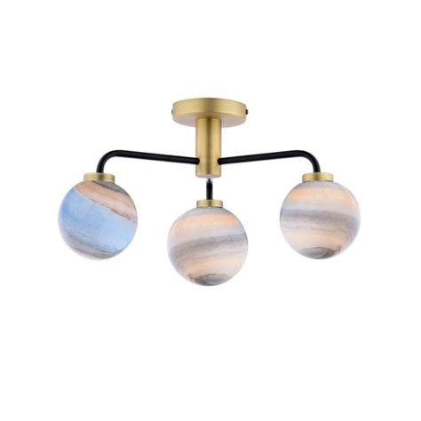 Mix And Match Lainey Ceiling Light Matt Black Antique Brass