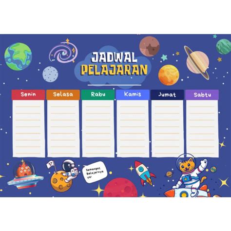 Jual Poster Jadwal Pelajaran Motif Cowok Poster Mata Pelajaran Wipe And