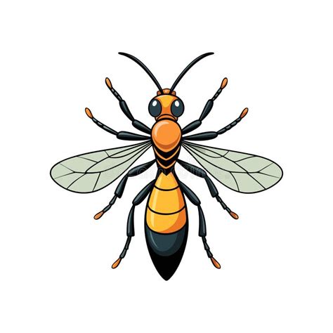 Stunning Artwork Of Parasitic Wasp Highlighting Its Features Stock