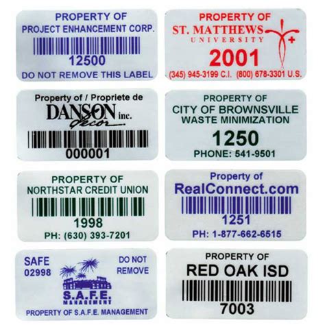 Fixed Asset Labels Mylar Inventory Labels And Stickers