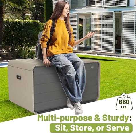 260 Gal Metal Outdoor Deck Box Waterproof Extra Large Patio Storage