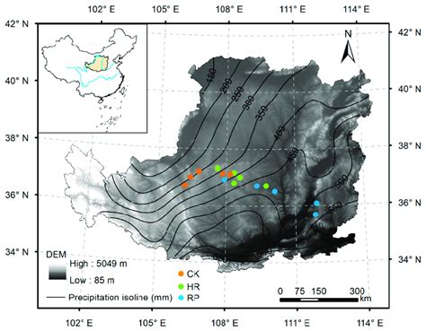 Location Of Sampling Sites Along The Precipitation Gradient In The