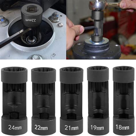5pcs Strut Nut Socket 18mm 19mm 21mm 22mm 24mm With 12 Point 1 2 Drive