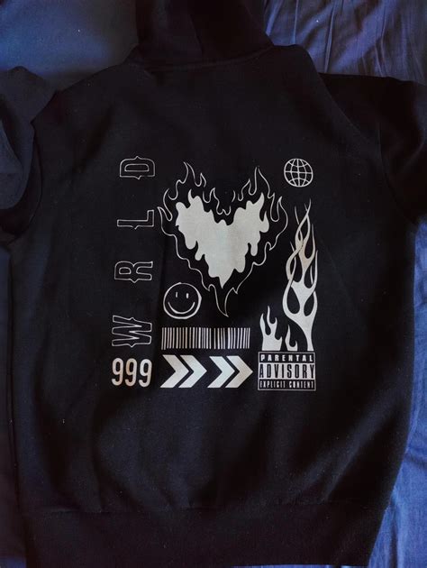 My Girlfriend Made A Custom Design Hoodie For Me As A Present What Yall Think R Juicewrld