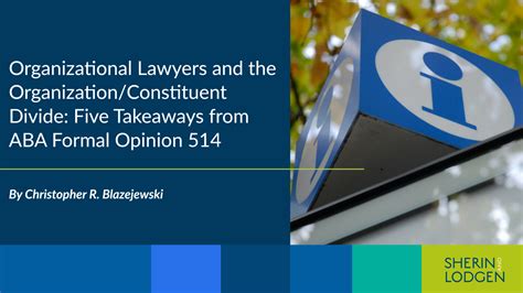 Organizational Lawyers And The Organizationconstituent Divide Five