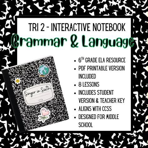 6th Grade Ela Grammar Language Interactive Notebook Trimester 2 Pdf
