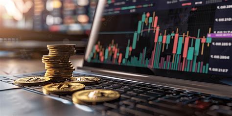 Multi Exposure Of Blockchain Theme Hologram And Table With Computer Background Concept Bitcoin