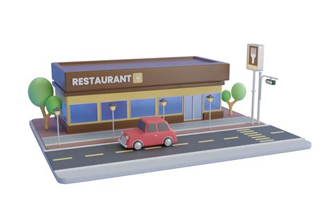 3d Illustration Of Restaurant 3d Rendering Of A Fast Food Restaurant