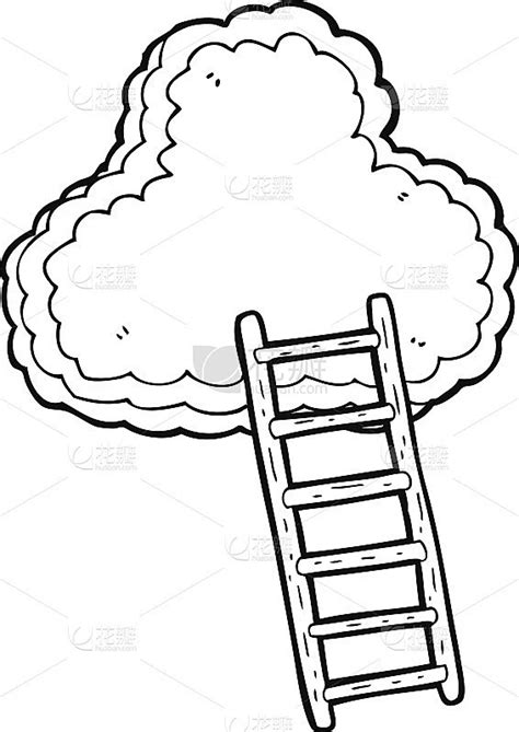 黑白卡通天梯素材 花瓣网