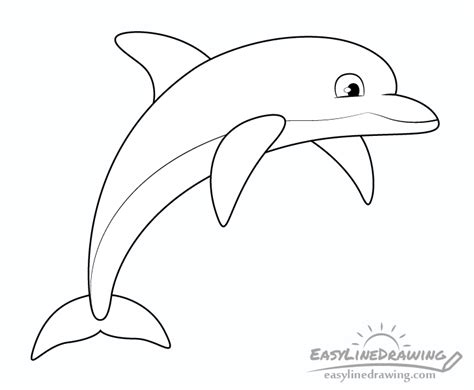 How To Draw A Dolphin Step By Step Easylinedrawing