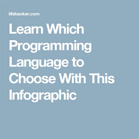 Learn Which Programming Language To Choose With This Infographic