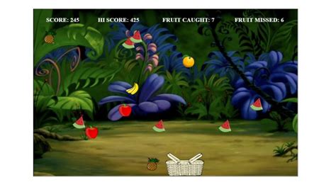 Catch The Fruit Game In Javascript With Source Code Source Code