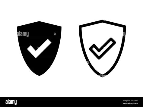Shield Check Mark Icon Set Protection Approve Sign Safe Icon Vector Stock Vector Image And Art