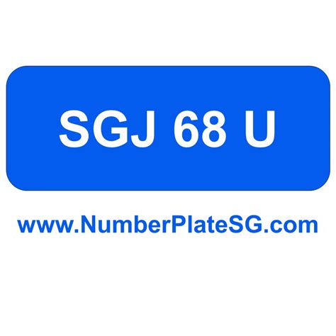 Sgj 68 U Number Plate Sg