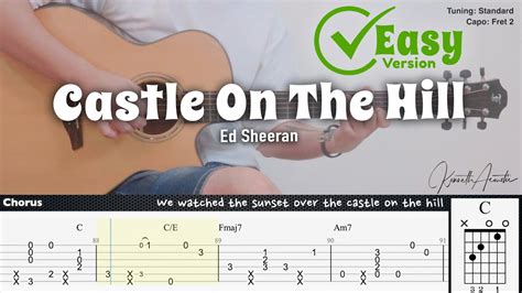 Castle On The Hill Easy Version Ed Sheeran Fingerstyle Guitar