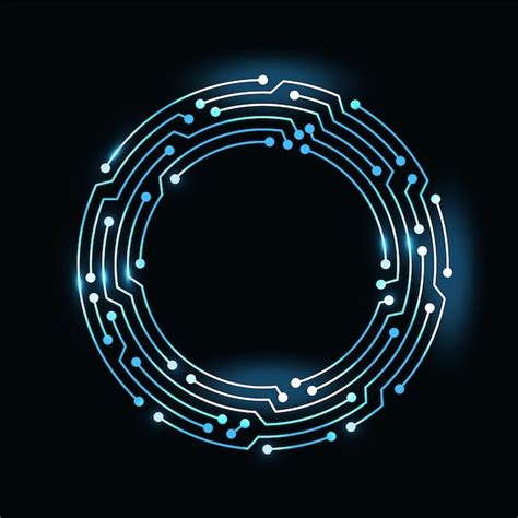 Premium Vector Circuit Board Circle Frame Abstract Digital Round