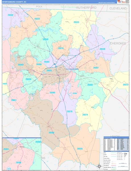 Spartanburg Sc Zip Code Map
