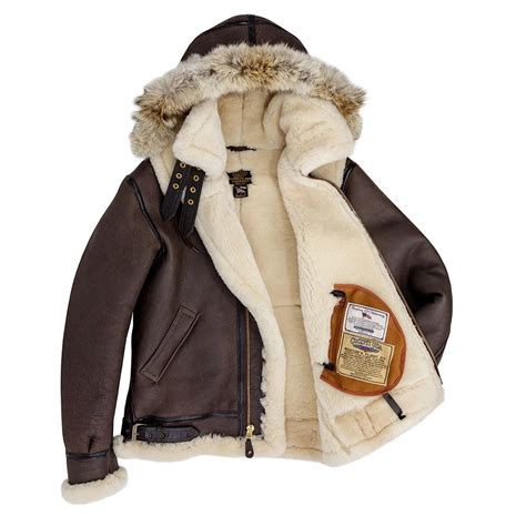 Cockpit Usa B 3 Hooded Sheepskin Bomber Jacket Long Usa Made