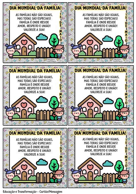 Cartao Familia E Escola Para Imprimir