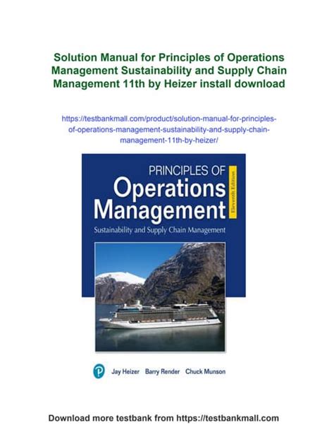 Solution Manual For Principles Of Operations Management Sustainability