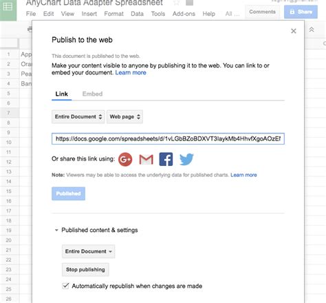 Loading Google Spreadsheet Data Adapter Working With Data