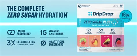 Dripdrop Hydration Zero Sugar Plus Electrolyte Packets