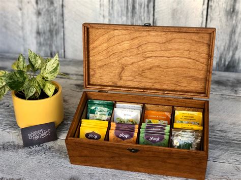 Tea Box Auch Tea Bag Organizer 8 Compartment Kitchen Storage Box For