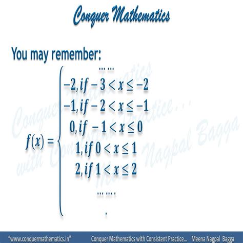 Smallest Integer Function Definition Domain Range Graph Class 11