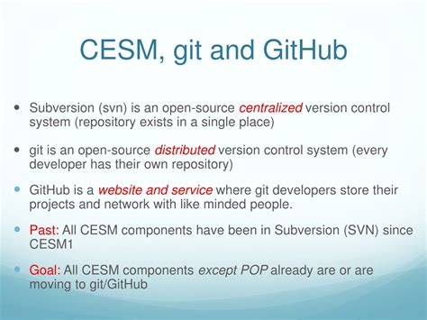 Ppt Enhancing Cesm Model Development Using Git And Github Powerpoint Presentation Id8947360