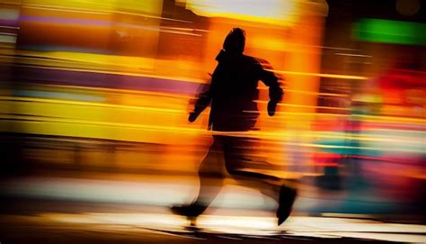 Premium Photo Silhouettes Of Rushing Men In Motion Commuter Speed