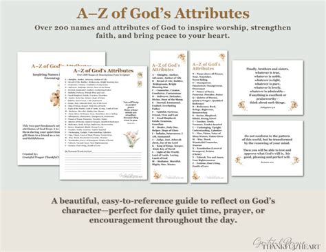 The A To Z Of Gods Attributes Grateful Prayer Thankful Heart