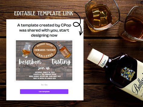 Bourbon Whiskey Tasting Invitation Template Printable Invite Etsy