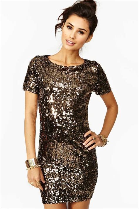 Gold And Black Sequin Dress