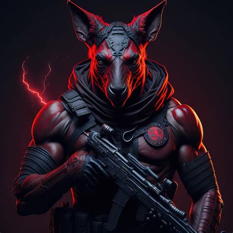 Premium Photo A Character With A Gun And A Mask On His Face