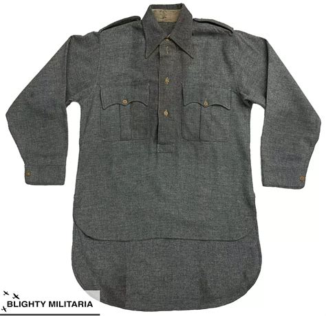 Rare Original Ww2 Indian Made British Army Officers Grey Wool Shirt In General