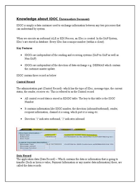 Knowledge About Idoc Pdf Invoice Areas Of Computer Science