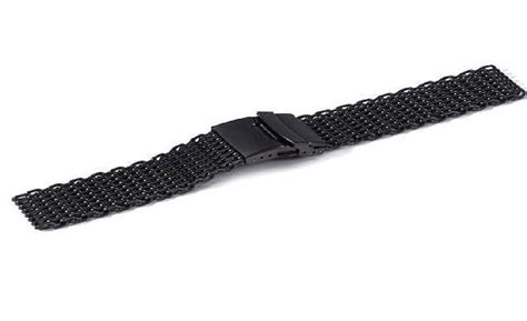 Luminox Compatible Black Stainless Steel Metal Shark Mesh Bracelet